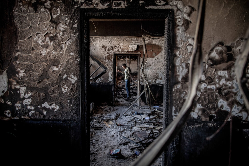 Field Notes: The Burnt Remains of a Government Building in Benghazi